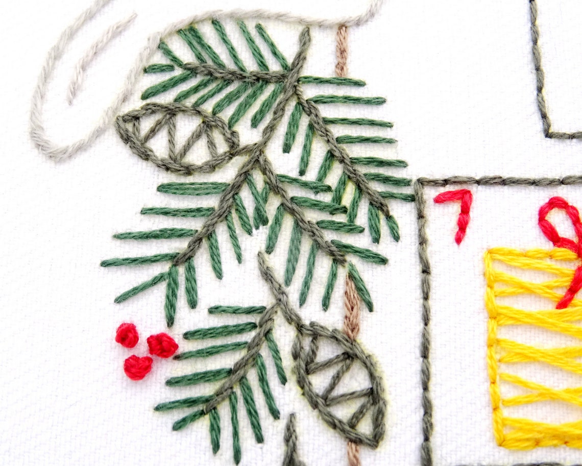 Advent Calendar Hand Embroidery Pattern, Stitch-a-day DIY Christmas ...