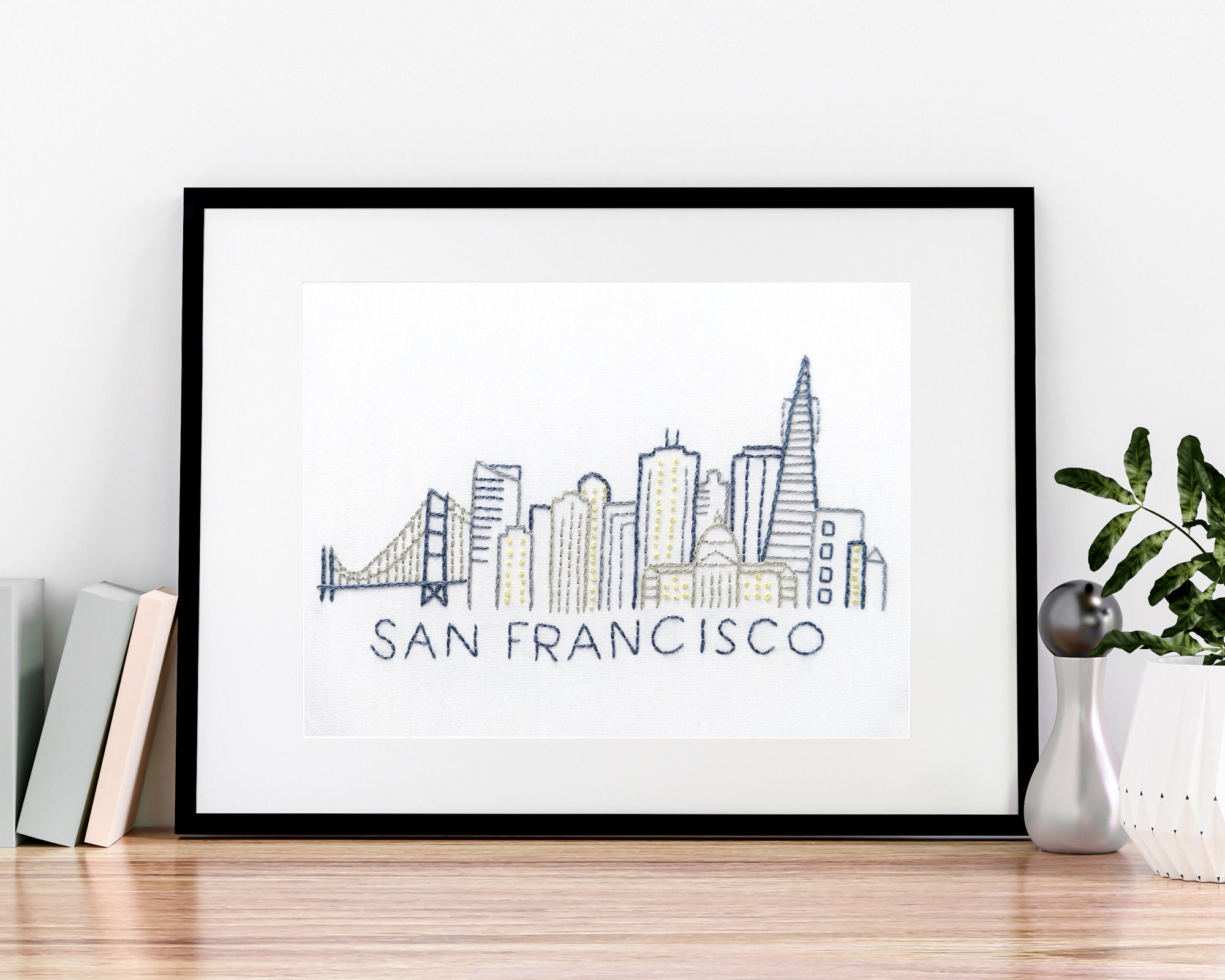 San Francisco Hand Embroidery Pattern PDF, California City Skyline ...