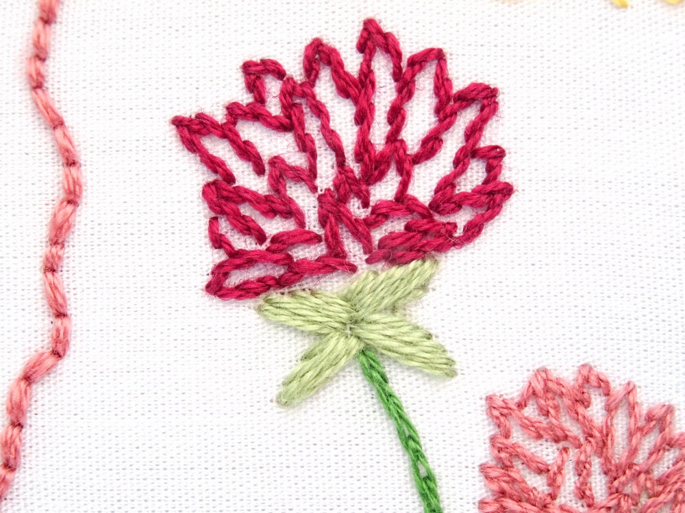Red Clover Hand Embroidery Pattern PDF Download Vermont State - Etsy