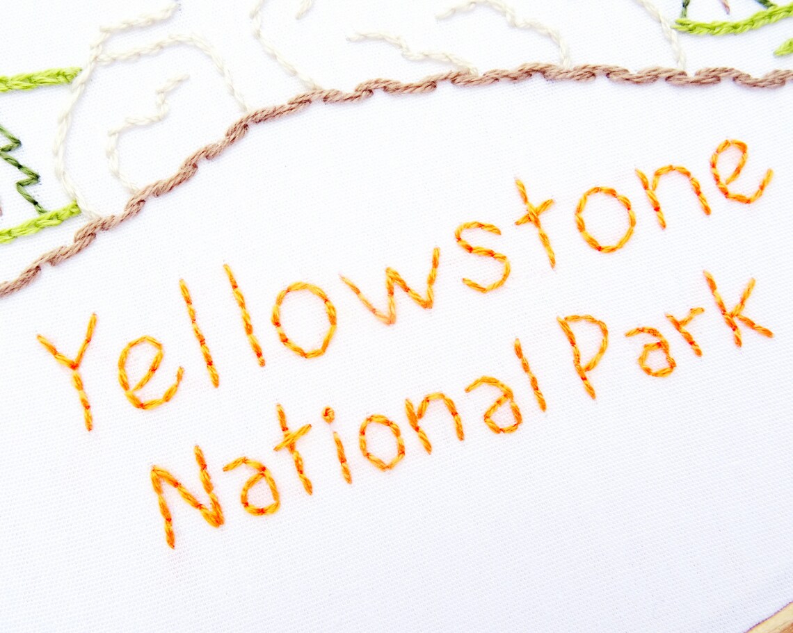 Yellowstone National Park Hand Embroidery Pattern Easy | Etsy