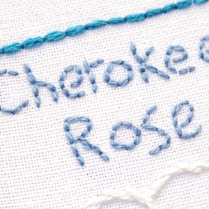 Georgia Flower Hand Embroidery Pattern, Cherokee Rose Design PDF ...