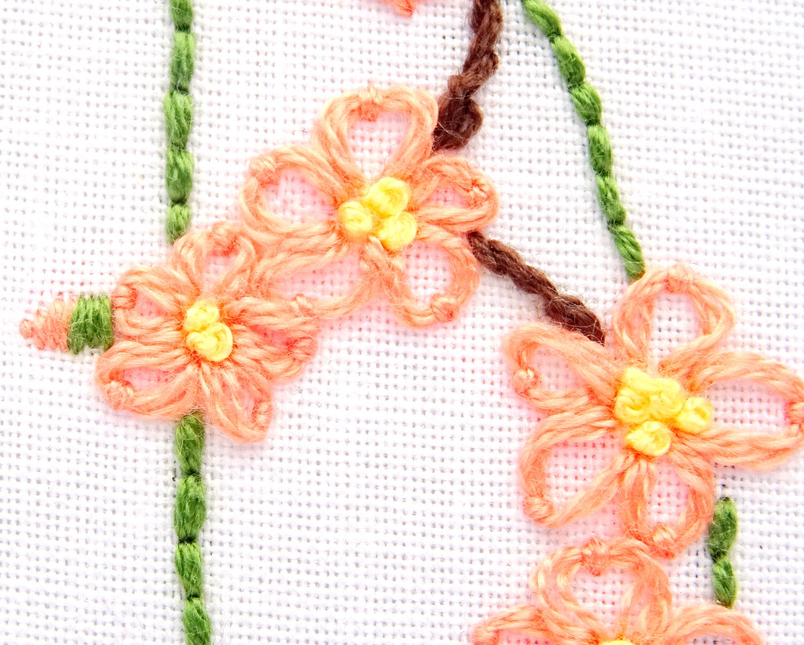 Peach Blossom Hand Embroidery Pattern PDF Download Delaware - Etsy