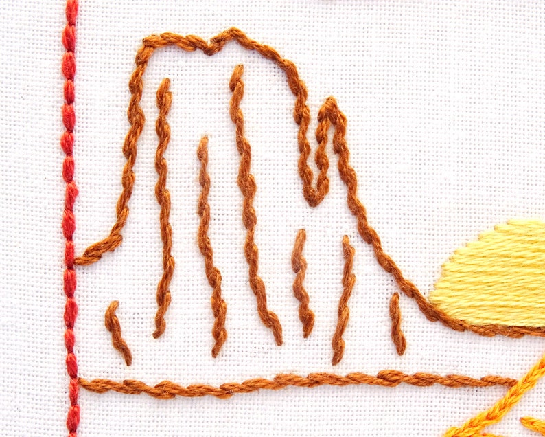 Utah Desert Hand Embroidery Pattern PDF Southwest Simple | Etsy