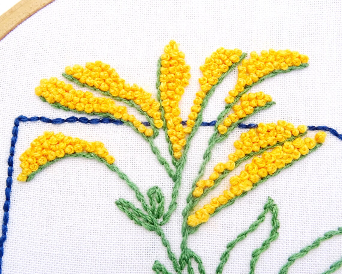 Nebraska Goldenrod Flower Hand Embroidery Pattern PDF Download - Etsy