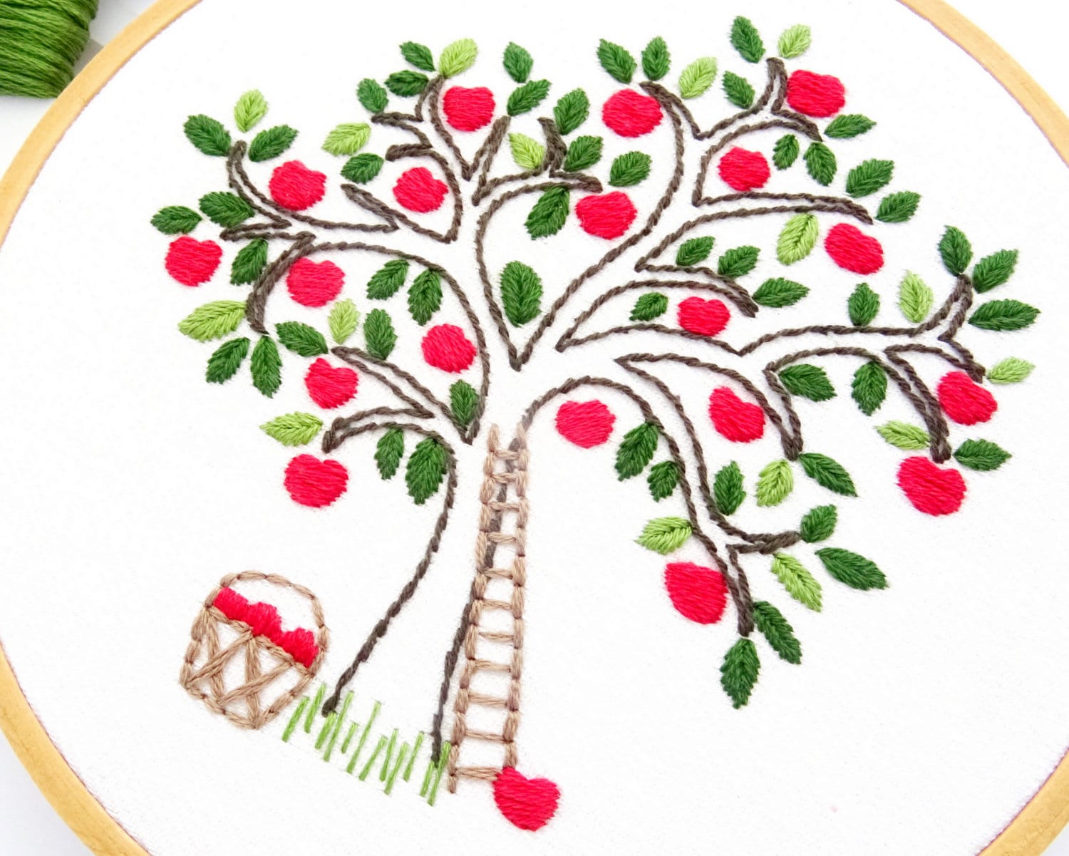 Apple Tree Hand Embroidery Pattern PDF Download, Autumn DIY Wall Art - Etsy