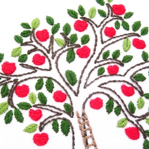 Apple Tree Hand Embroidery Pattern PDF Download, Autumn DIY Wall Art - Etsy