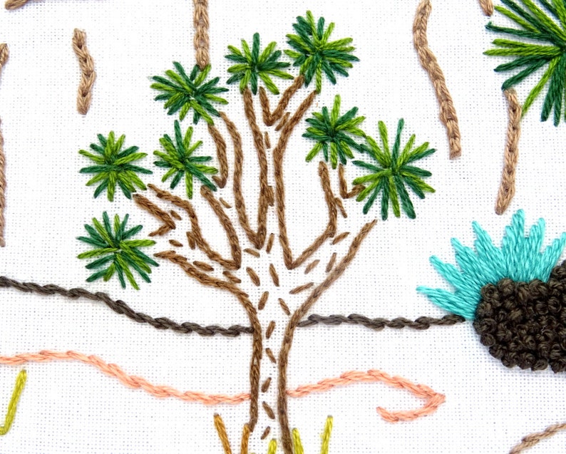Joshua Tree National Park Hand Embroidery Pattern, California DIY Wall ...