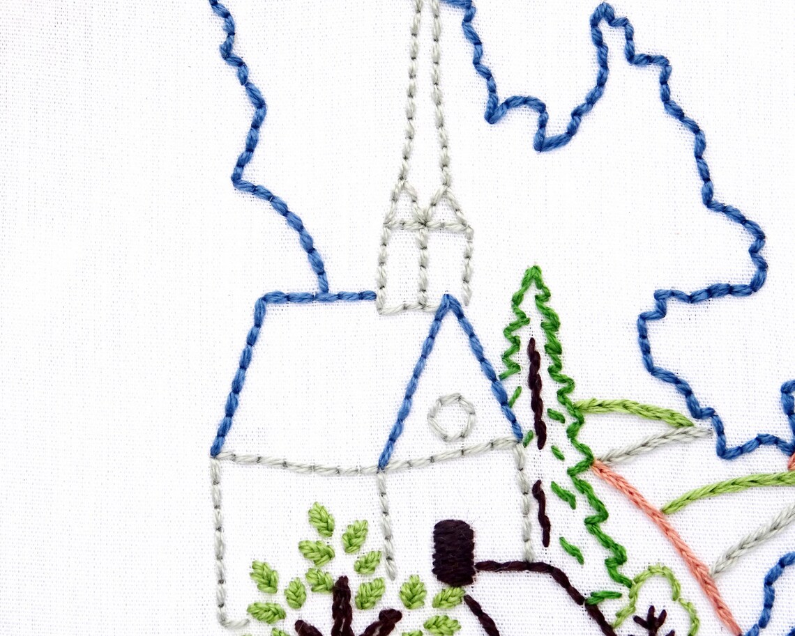 Quebec, Canada Hand Embroidery Pattern With White Church, PDF Digital ...