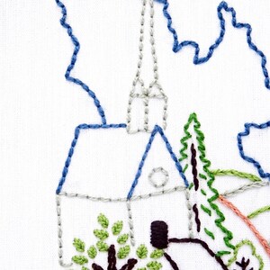 Quebec, Canada Hand Embroidery Pattern With White Church, PDF Digital ...