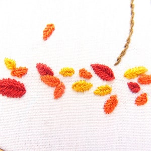 Autumn Tree Hand Embroidery Pattern, Falling Leaves Design PDF Download ...