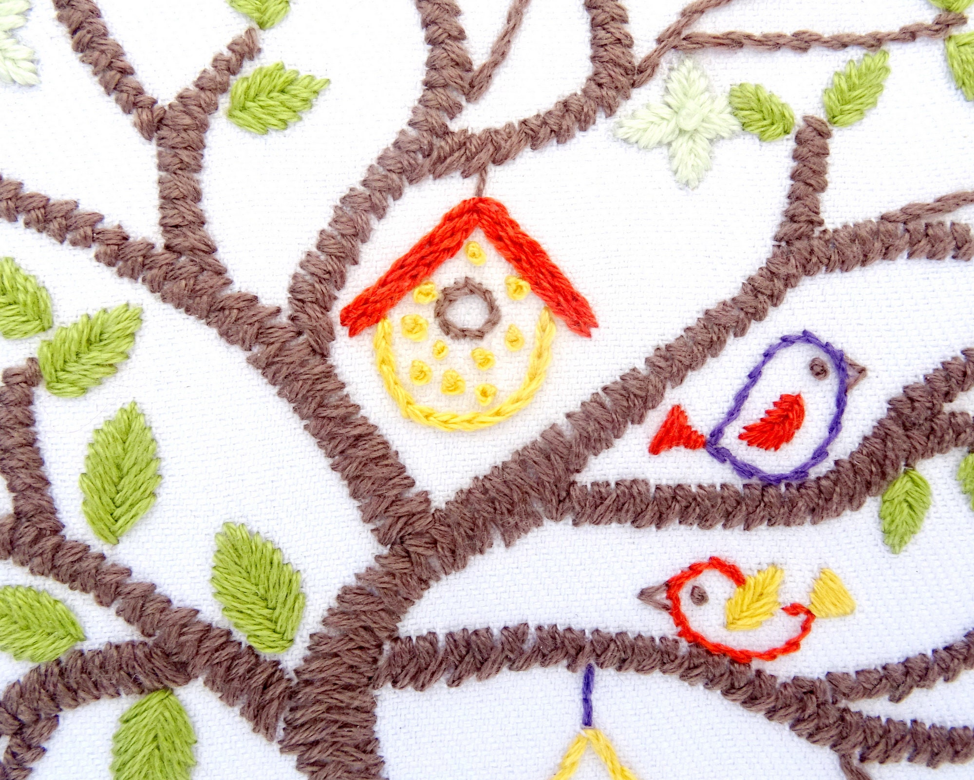 Birdhouse Tree Hand Embroidery Pattern PDF Digital Download | Etsy