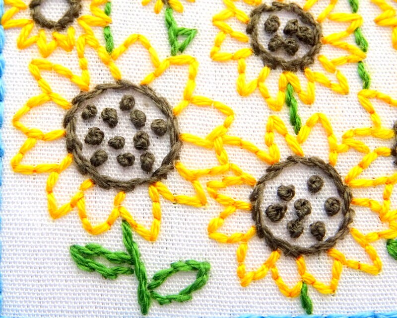 Kansas Hand Embroidery Pattern PDF Download Sunflower Field - Etsy