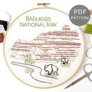 Badlands National Park Hand Embroidery Pattern, South Dakota PDF ...