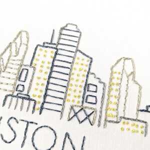 Houston Texas Skyline Hand Embroidery Pattern PDF Download, Modern City ...