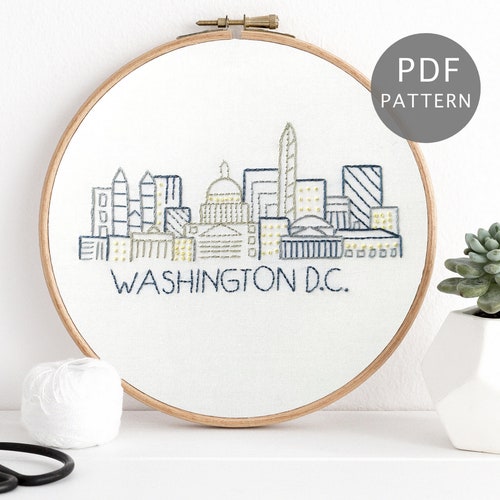 Washington D.C. Cherry Blossoms Embroidery Pattern Instant - Etsy