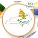 Goldenrod Flower Hand Embroidery Pattern PDF Download, Kentucky Flower ...