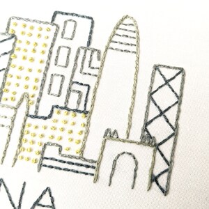 Barcelona Spain Hand Embroidery Pattern, City Skyline PDF Design - Etsy