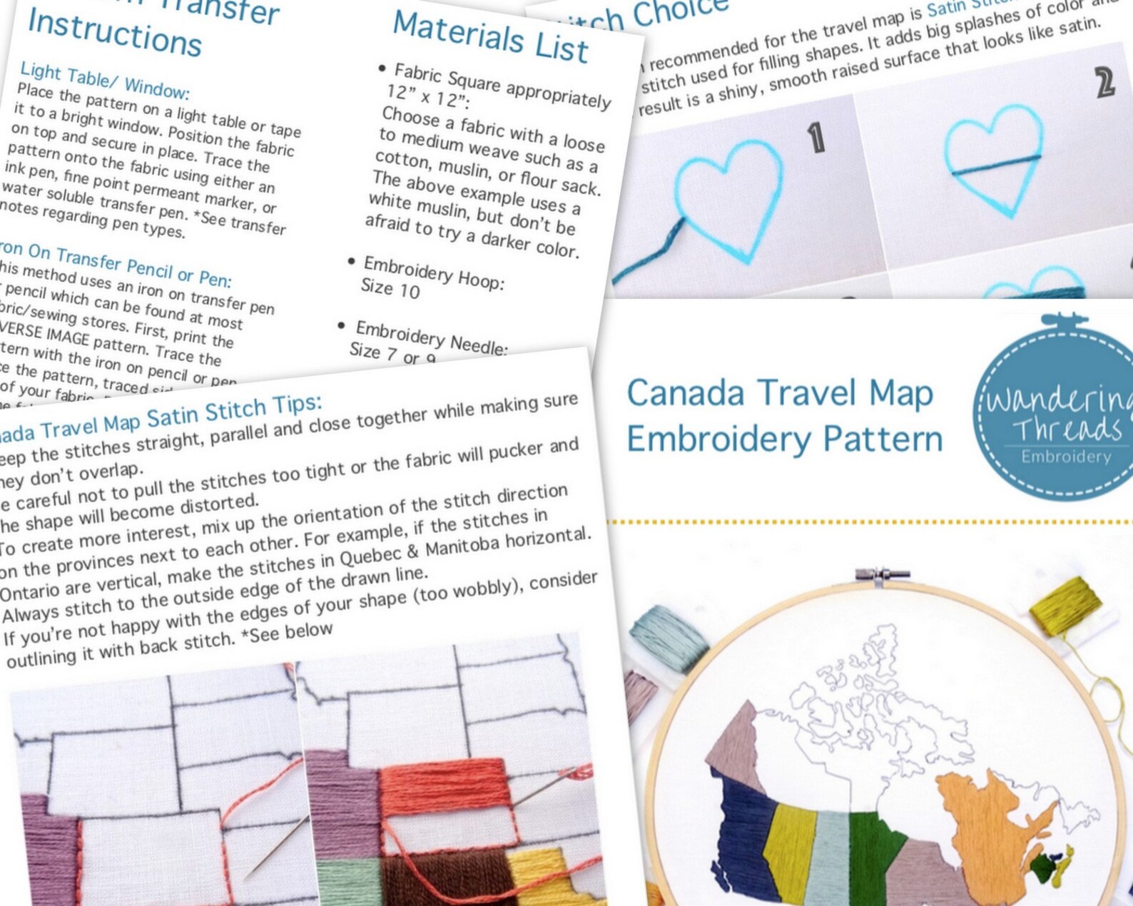 Travel Map Hand Embroidery Pattern With Custom Text: United - Etsy