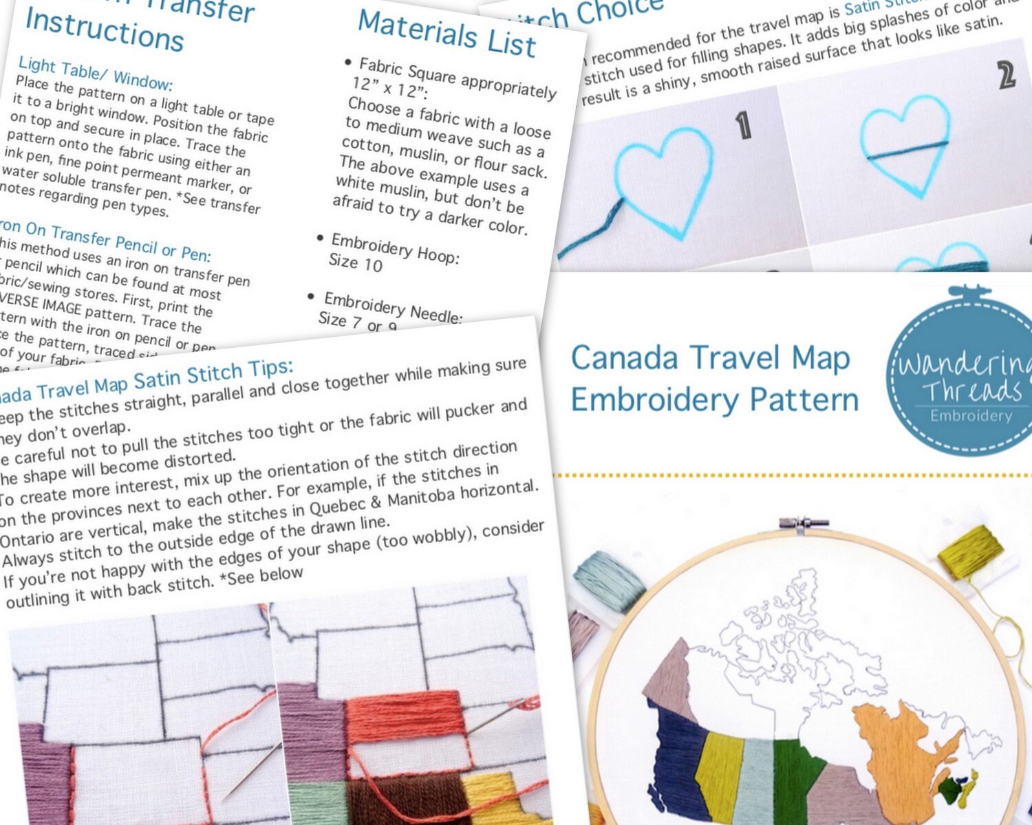 Travel Map Hand Embroidery Pattern With Custom Text: United - Etsy