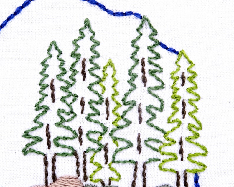 Ontario Canada Hand Embroidery Pattern Forest & Lake Digital | Etsy