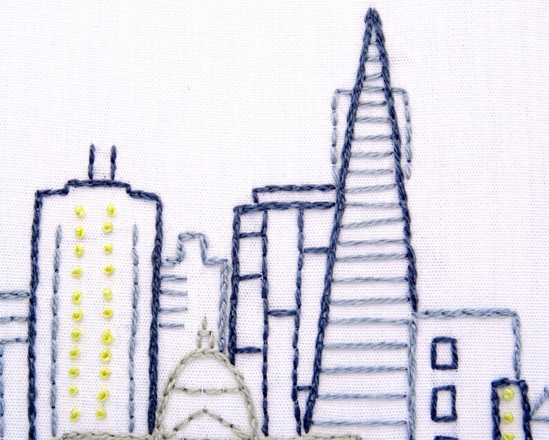 San Francisco Hand Embroidery Pattern City Skyline | Etsy