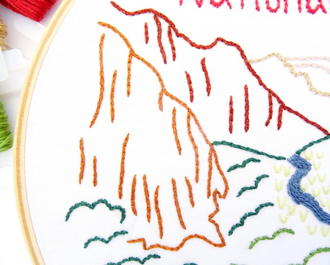 Zion National Park Hand Embroidery Pattern PDF Digital - Etsy