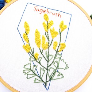 Sagebrush Flower Hand Embroidery Pattern, Nevada State Design PDF ...