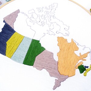 Canada Map Hand Embroidery Pattern PDF Digital Download Travel Tracker ...