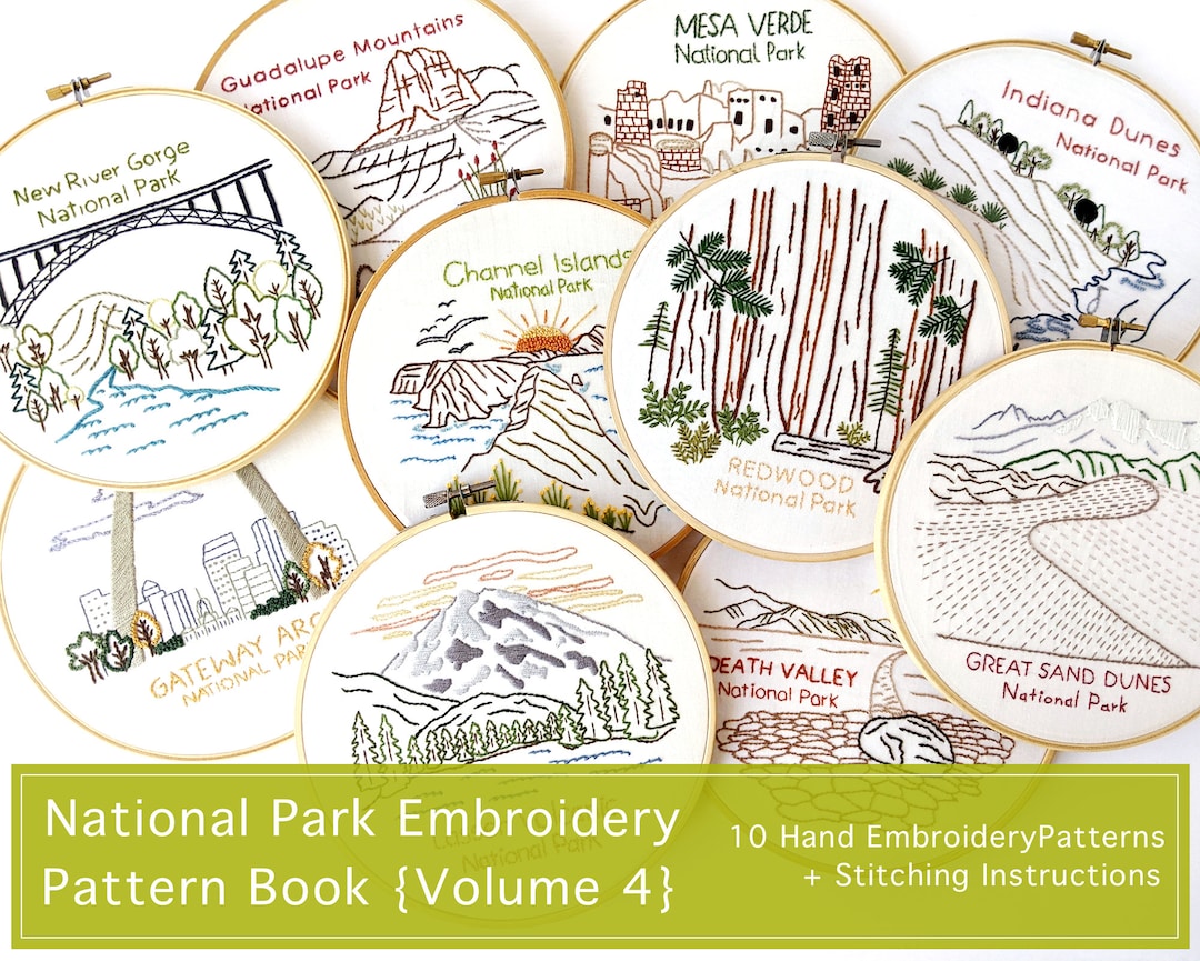 National Park Hand Embroidery Pattern Collection volume 4 10 Digital ...
