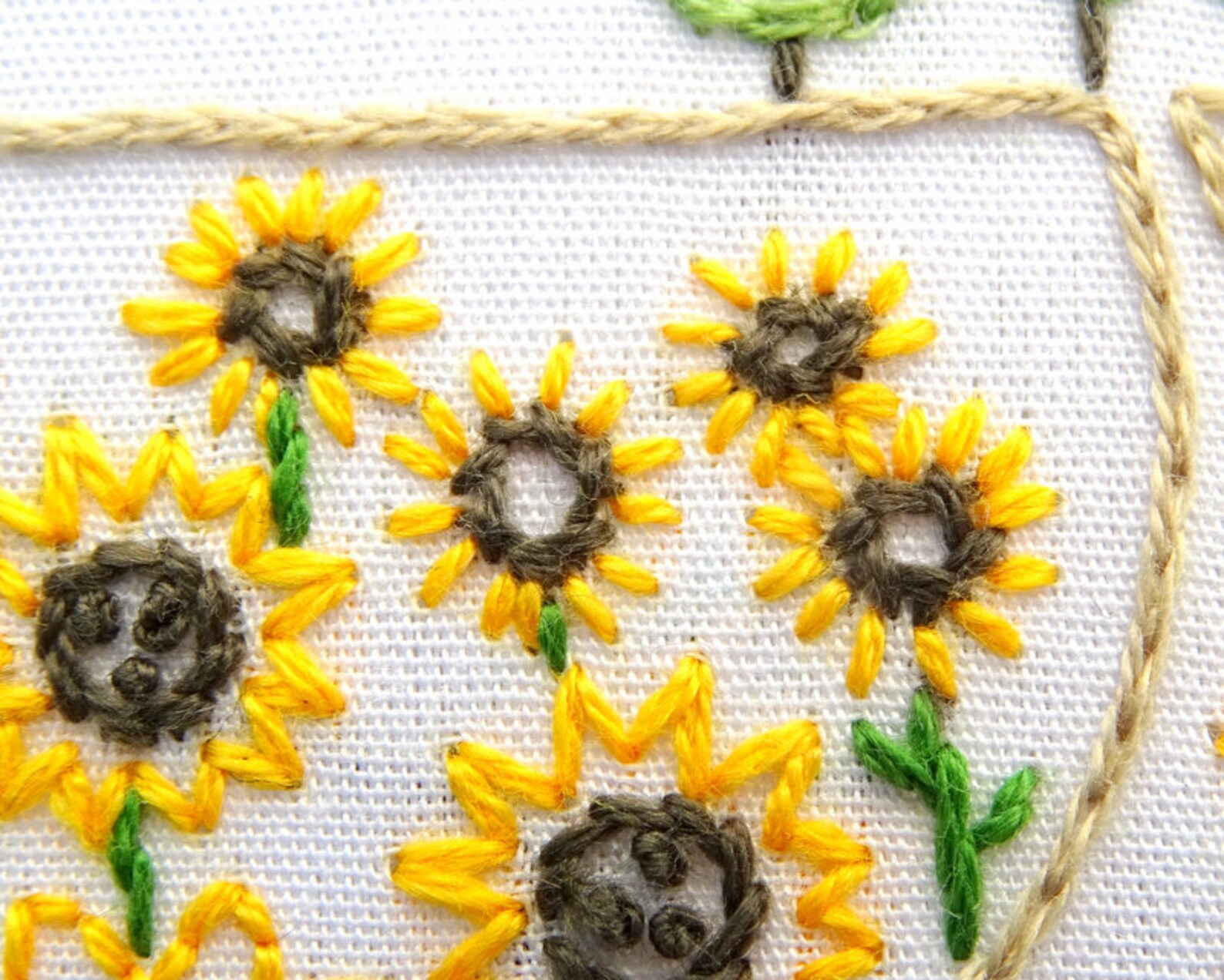 Kansas Hand Embroidery Pattern PDF Download Sunflower Field - Etsy