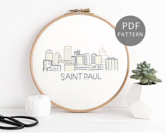 Saint Paul Hand Embroidery Pattern Minnesota City Skyline - Etsy