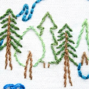 Michigan Hand Embroidery Pattern PDF With Forest and Sunset, State DIY ...