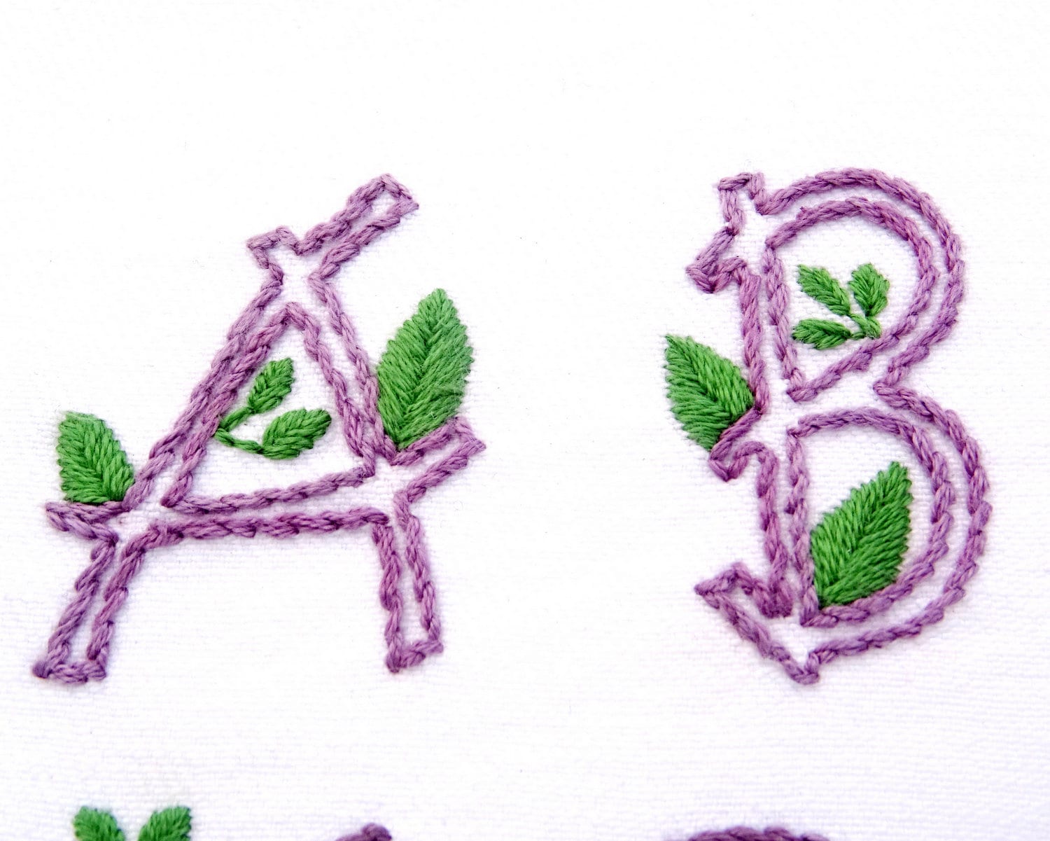 Alphabet Hand Embroidery Pattern PDF Download DIY Leaf | Etsy