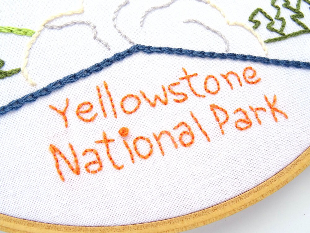 Yellowstone National Park Hand Embroidery Pattern Easy | Etsy