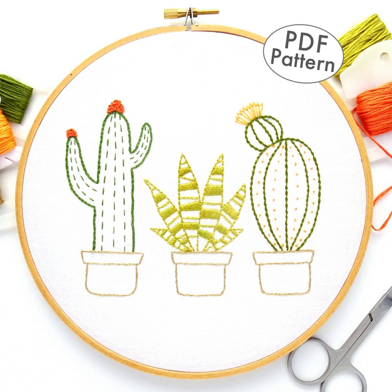 Succulent Embroidery Pattern - Etsy