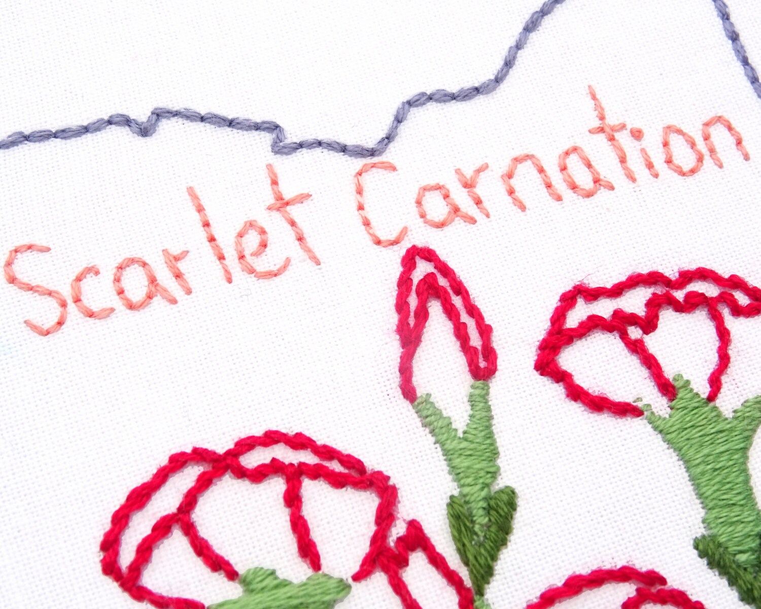 Carnation Flower Hand Embroidery Pattern Ohio Design PDF - Etsy