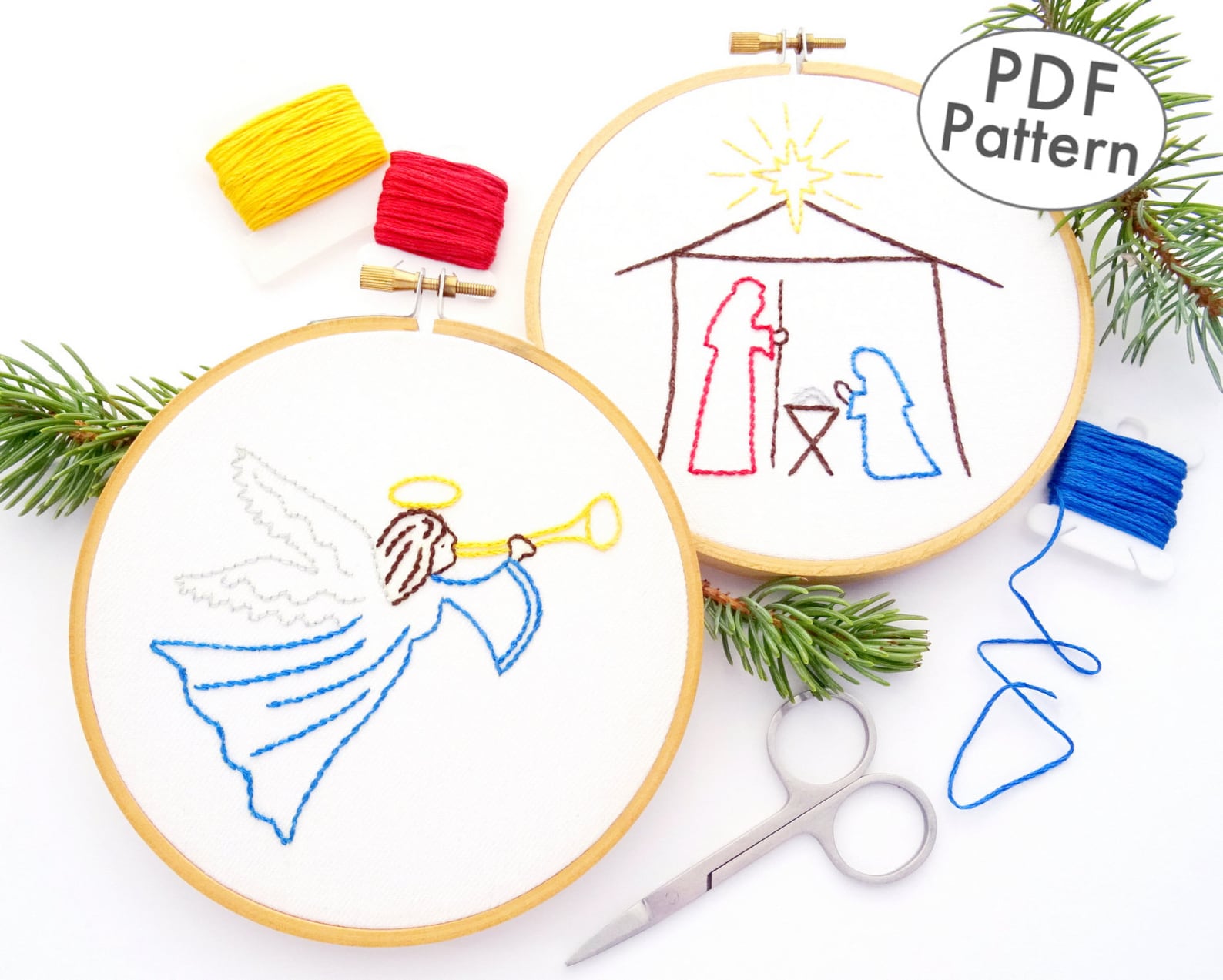 Nativity & Angel Christmas Hand Embroidery Patterns DIY - Etsy
