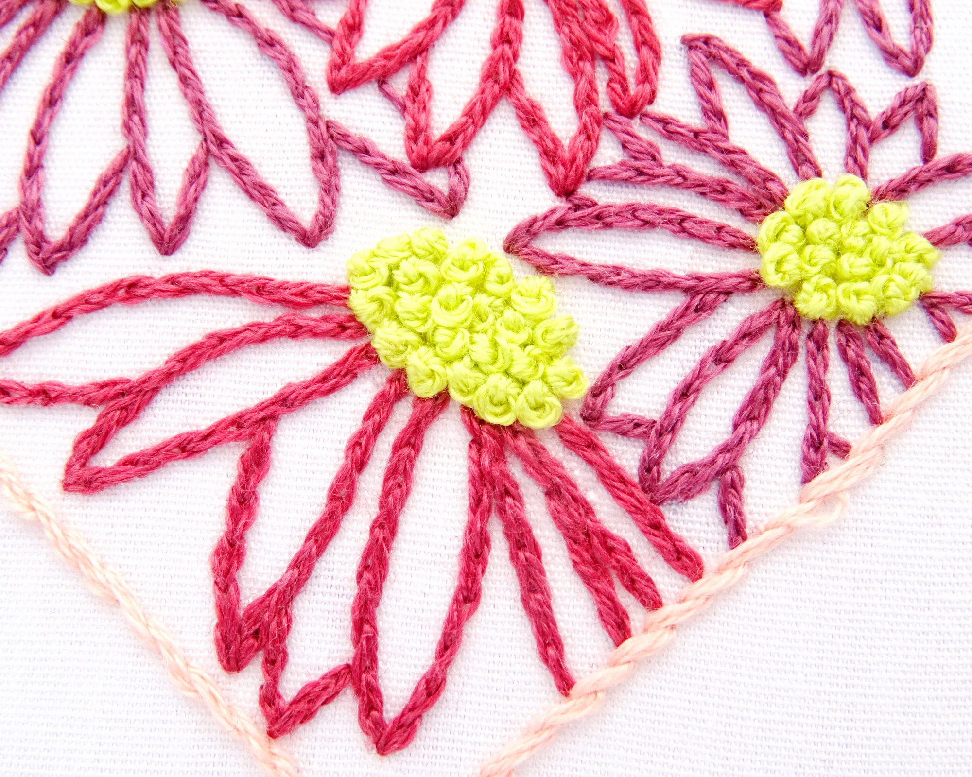 Red Flowers & Heart Hand Embroidery Pattern Floral Valentines - Etsy