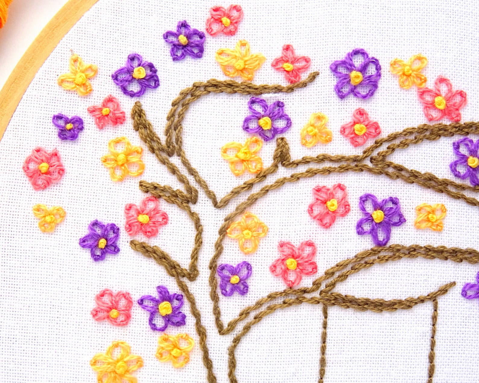 Flowering Tree Hand Embroidery Pattern PDF, Love Birds Spring Design - Etsy