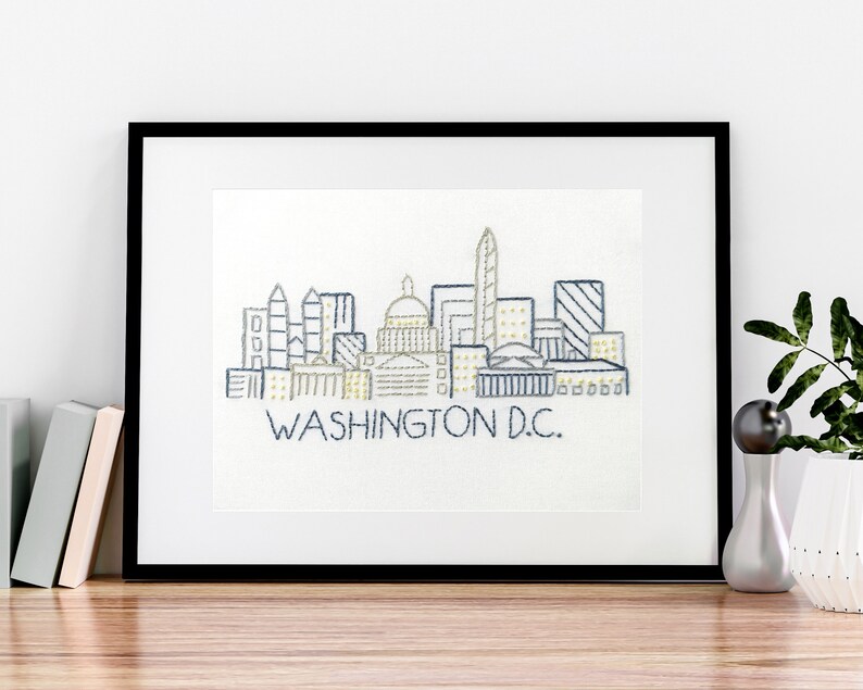 Washington D.C Hand Embroidery Pattern City Skyline PDF | Etsy