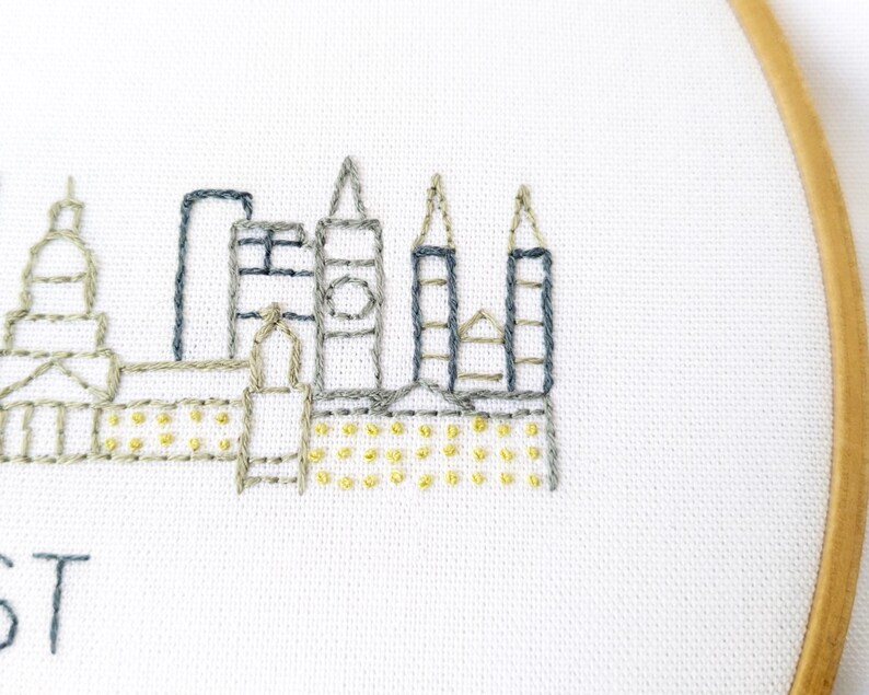 Belfast Skyline Hand Embroidery Pattern, Northern Ireland Design ...