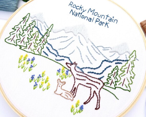 Craft Supplies & Tools Kits & How To Rocky Mountains Embroidery Files ...