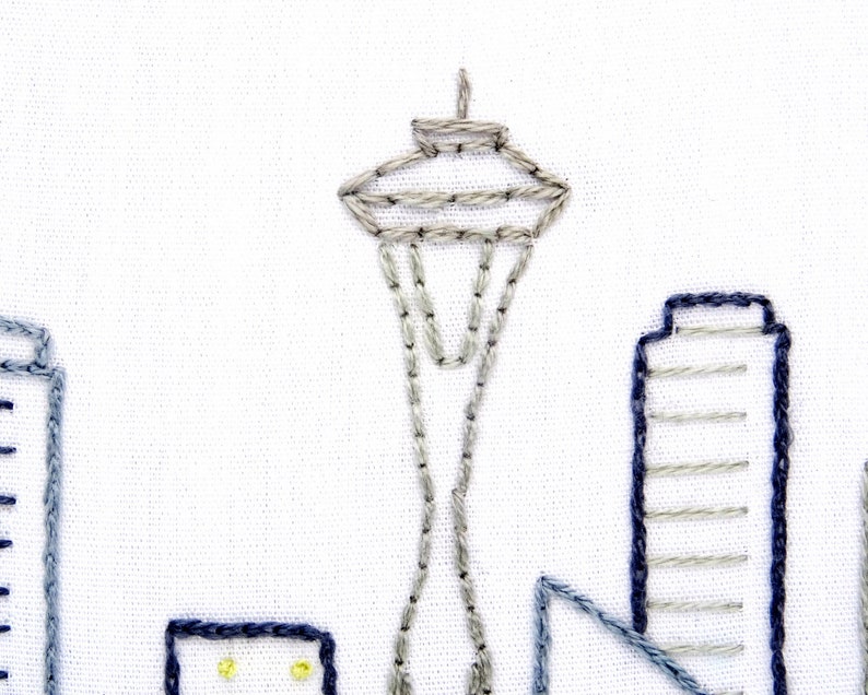 Seattle Skyline Hand Embroidery Pattern City Embroidery PDF | Etsy