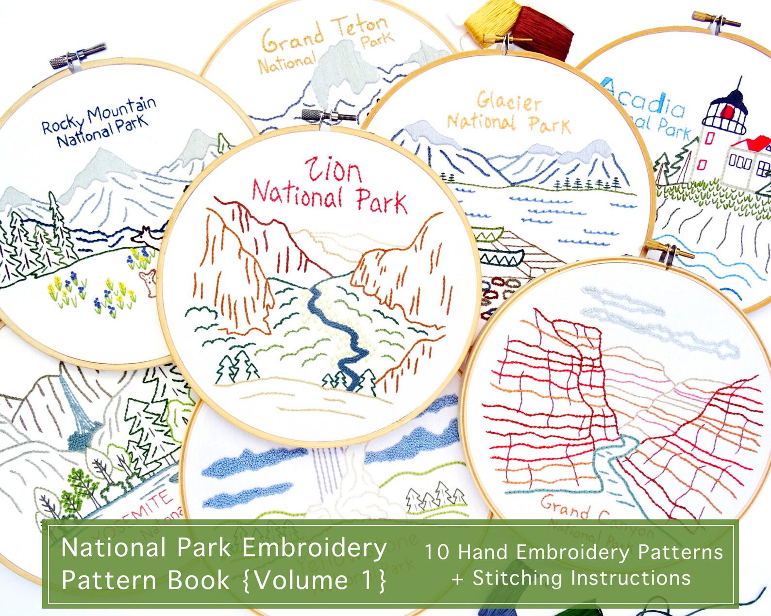 National Park Hand Embroidery Pattern Collection volume 1 10 - Etsy