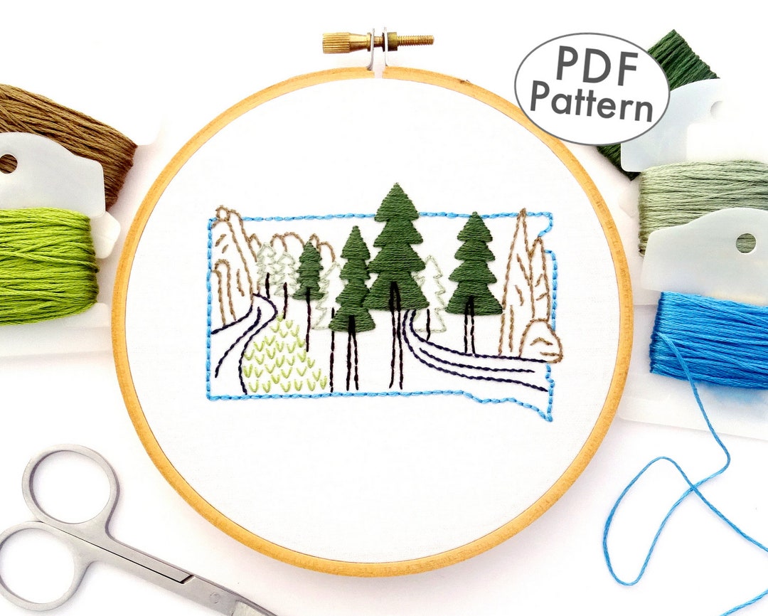 South Dakota Hand Embroidery Pattern Featuring the Needles Highway ...