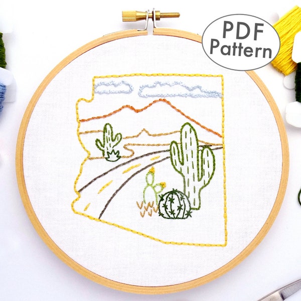 Desert Embroidery Pattern - Etsy