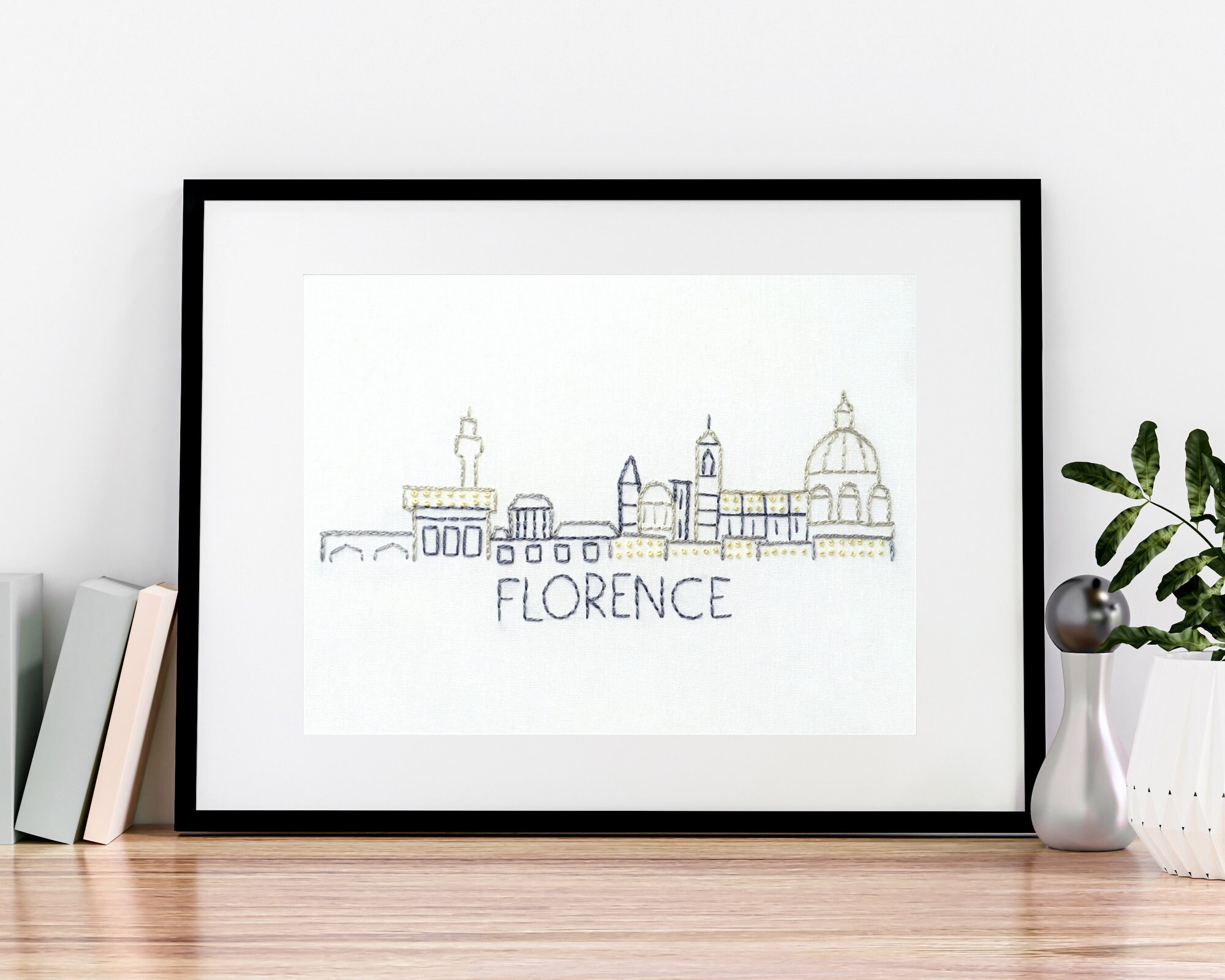 Florence Hand Embroidery Pattern PDF, Italy City Skyline Design, DIY ...