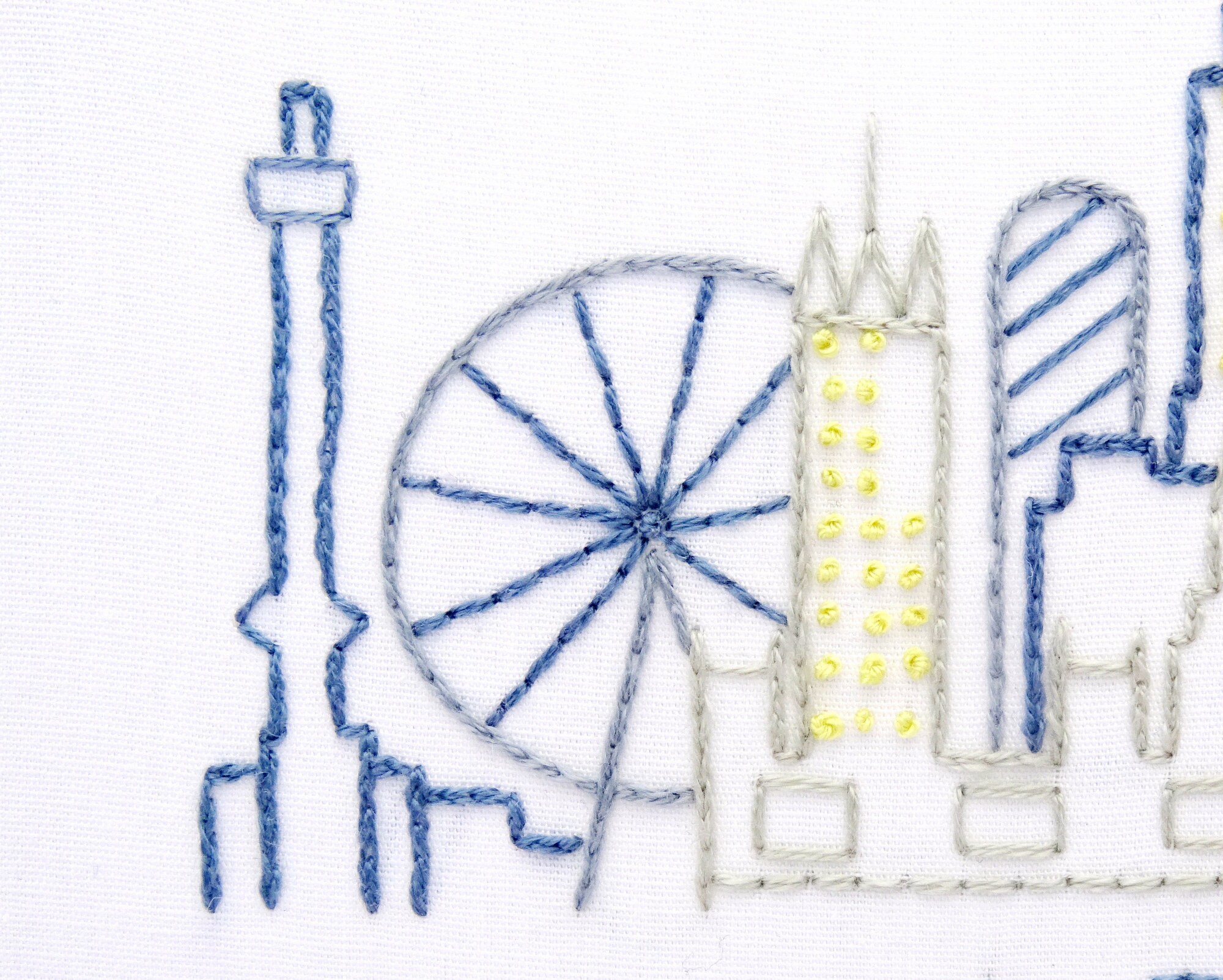 London Skyline Hand Embroidery Pattern: England City Skyline | Etsy
