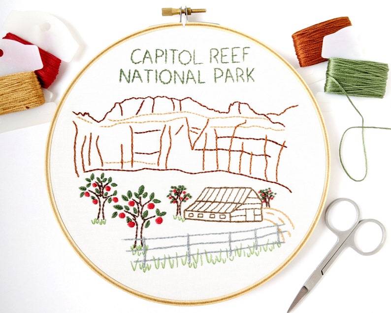 Utah National Parks Embroidery Pattern: Arches, Zion, Bryce (PDF ...