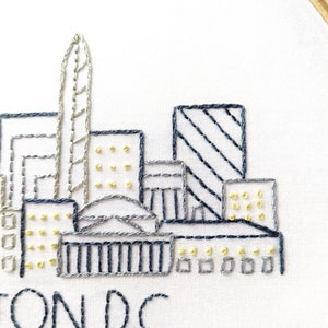 Washington D.C Hand Embroidery Pattern, City Skyline PDF Design - Etsy